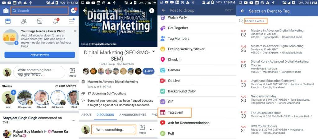 How to Create an event on Facebook Group (With Images) | HubsAdda